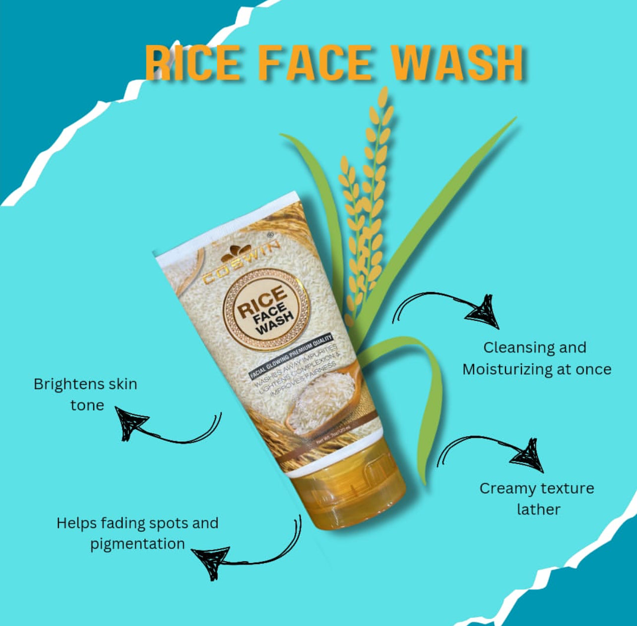 Coswin Rice Extract Bright & Glow Face Wash – Cosmario